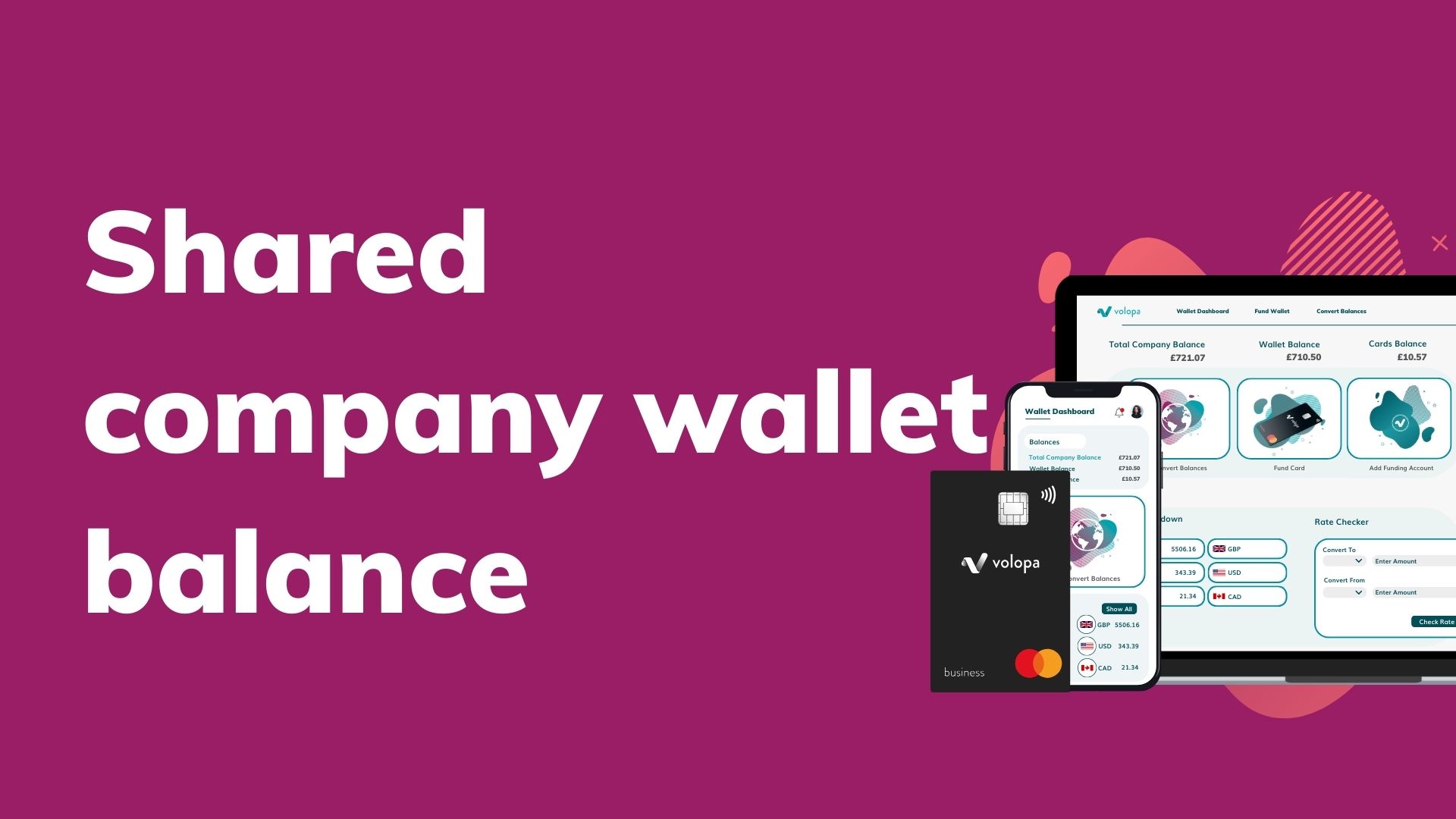 Business Card Shared Money Wallet Balance | Volopa